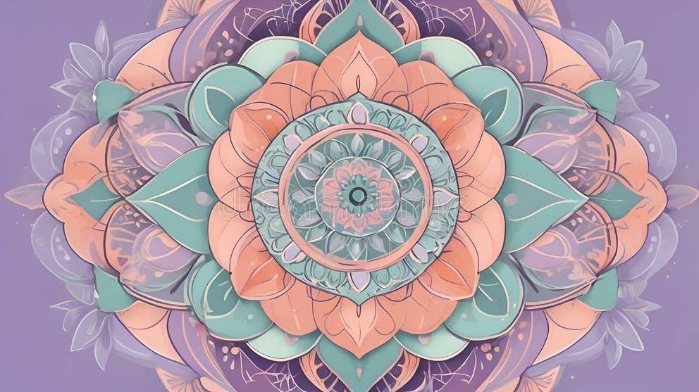 Pastel Mandala Cool Wall Art Stock Illustration - Illustration of ...