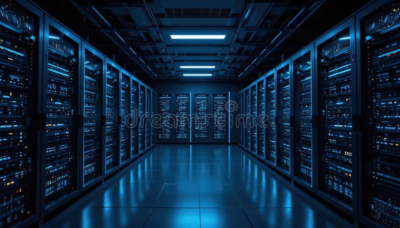FutureForward Data Center a Glowing Symphony of Modern Servers and ...
