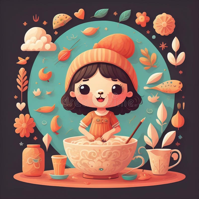 Cooking with Creativity: AI-Rendered Portrait of a Playful Chef Stock ...