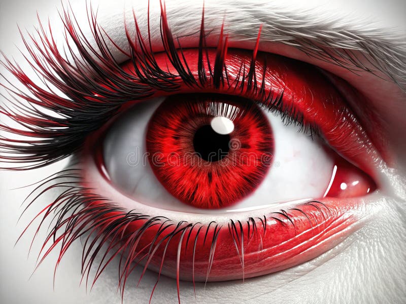 Stunning 3D Red Eye Texture with Intricate White Lines and Bold Black ...