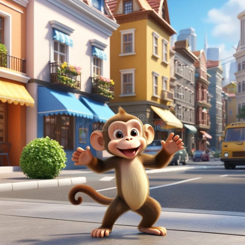 Monkey 3d Rendered Illustration Ai Generated Stock Illustration - Illustration of nature ...