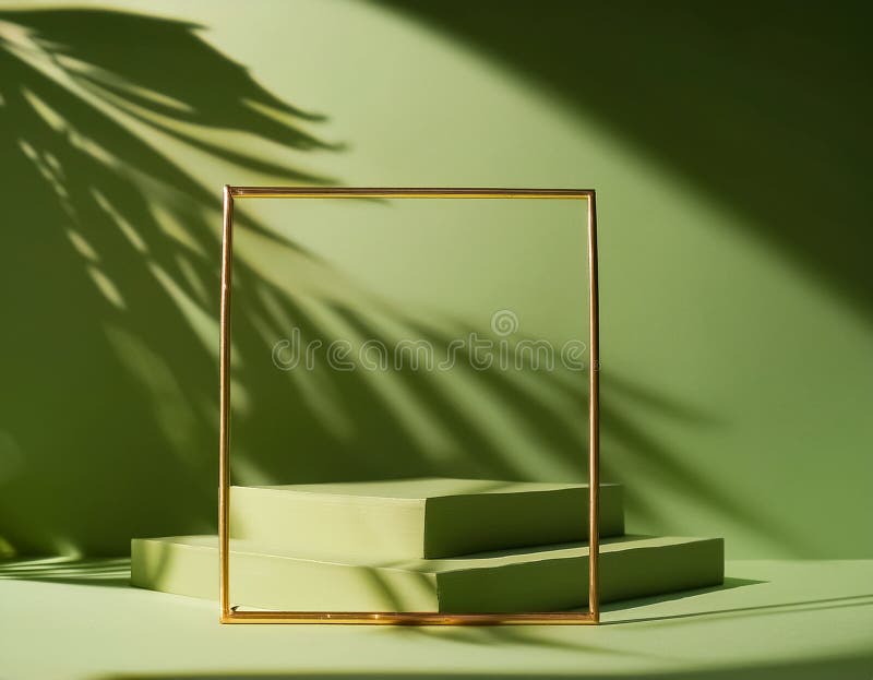 Enchanted Green Stage: Sunlit Steps and Leaf Shadows Stock Illustration ...