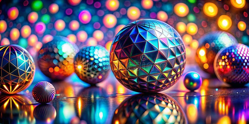 Dynamic Panoramic Abstract Background Featuring Rotating Spheres ...