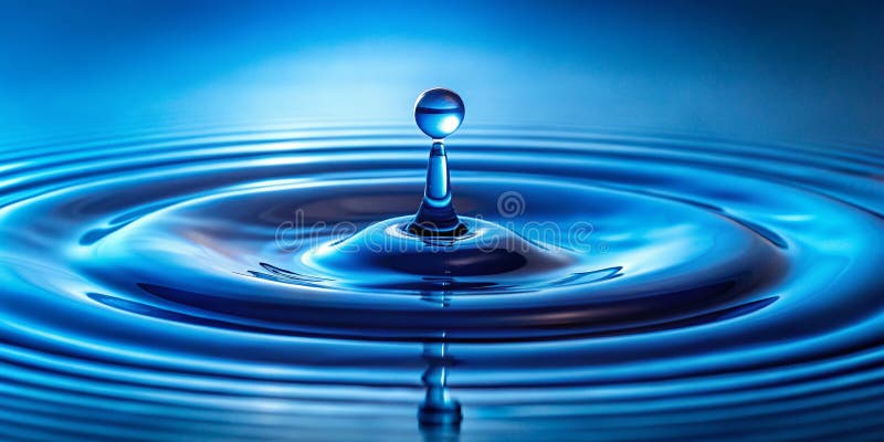 Captivating Abstract Blue Water Drop Ripple Background Minimalist ...