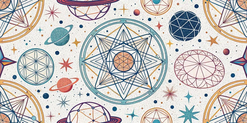 Celestial Sacred Geometry Pattern an Enchanting Abstract Illustration ...