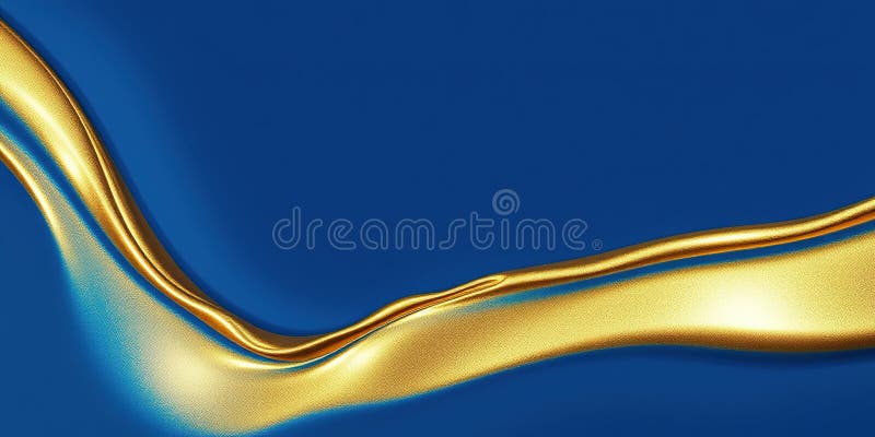 Abstract Deep Blue Goo Splash with Minimalist Gold Shimmer Dynamic ...