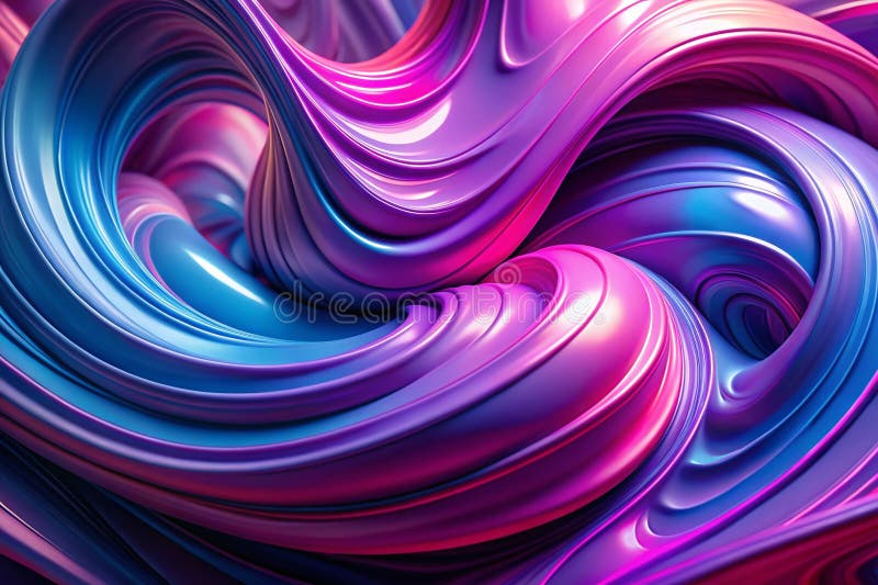 Dynamic 3D Fluid Animation Captivating Swirls of Purple Pink and Blue ...