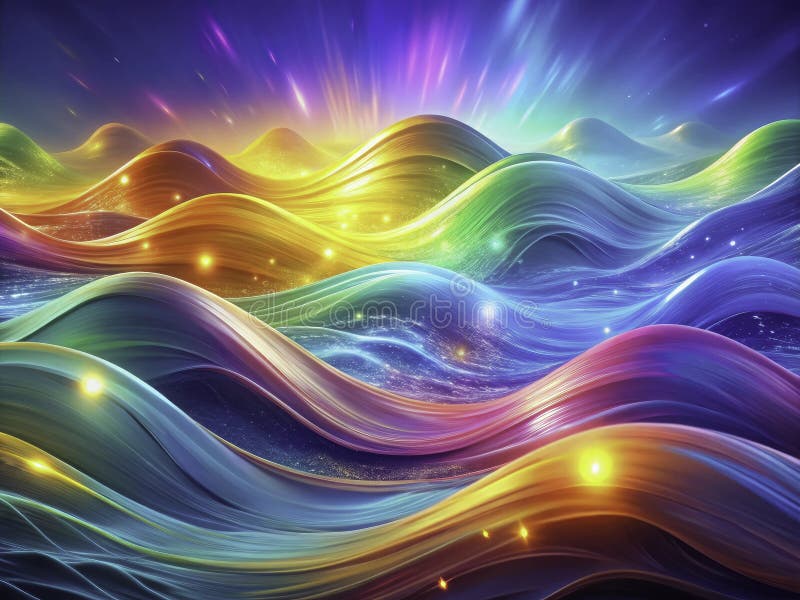 Surreal Cosmic Light Waves a Captivating 8K Abstract Rainbow Nebula ...