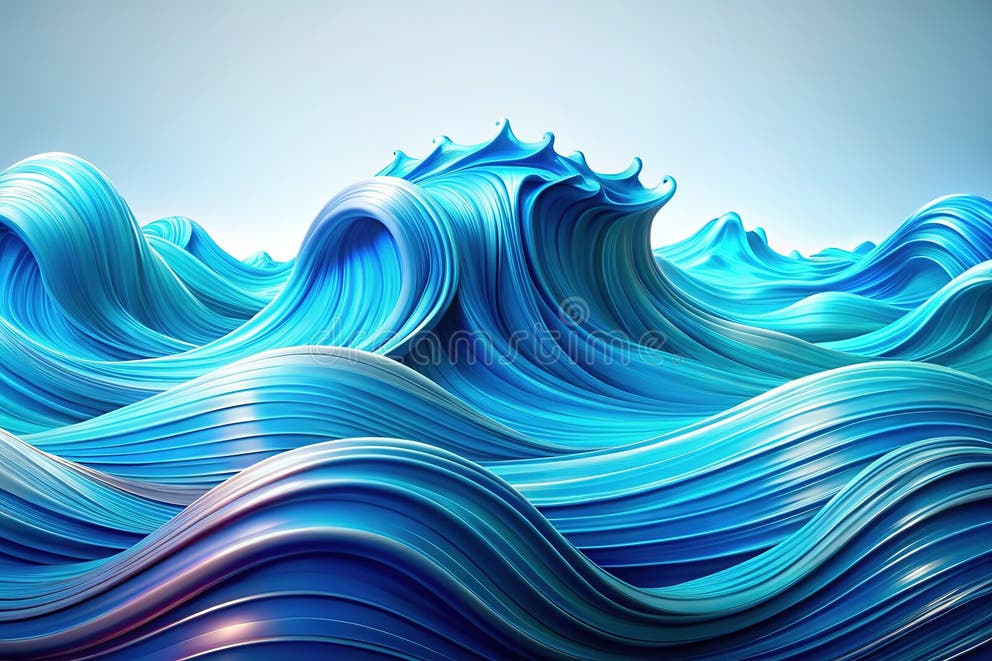 Stunning Abstract Blue 3D Wave Background a Dynamic Flowing Texture for ...
