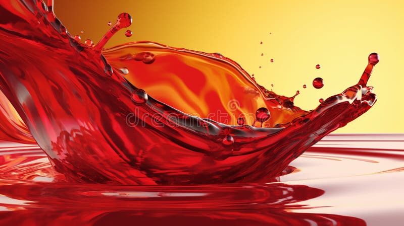 Beauty of Red Oil Crown Splashes and Wave Swirls Stock Illustration ...