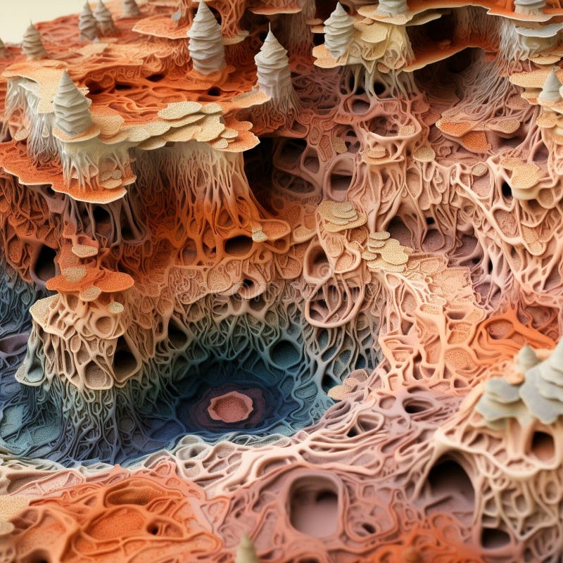 Tissue Terrain - Hyperrealistic Surreal Landscape of Skin Tissues Stock ...