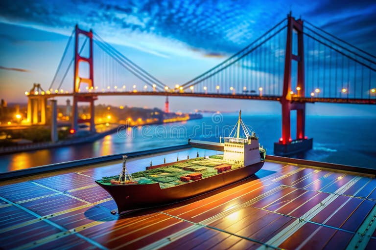 Intricate Cargo Ship Bridge in LowLight Cinematic Setting Detailed ...