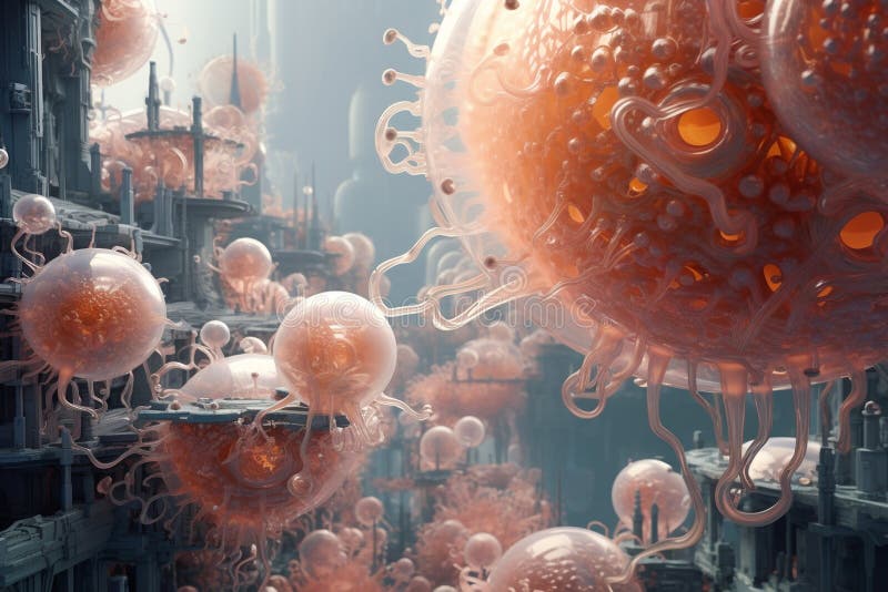 Immerse Yourself in a Microscopic City Where Stock Illustration ...