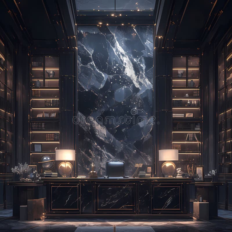 Elegant Office Space stock illustration. Illustration of builtin ...