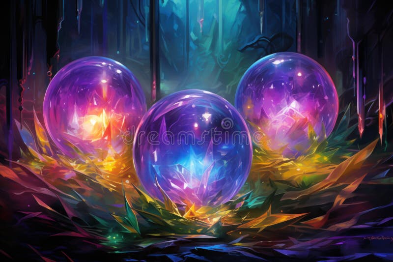 Arcane Crystal Orbs, Containing Trapped Magical Entities with Untold ...