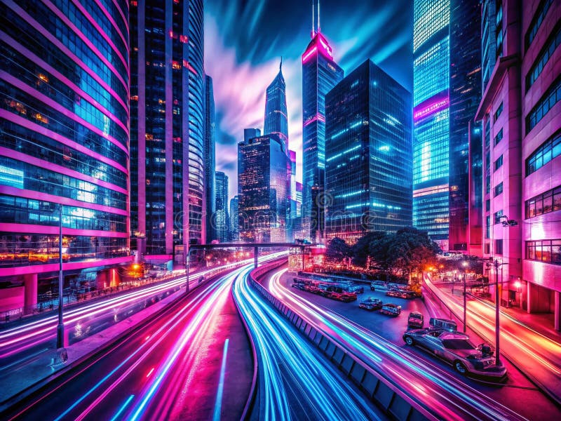 Immerse Yourself in Retro Synthwave a Long Exposure Party Flyer Design ...