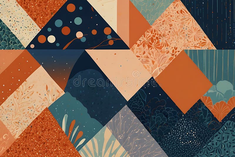 Artistic Harmony: a Geometric Canvas of Earthy Tones Stock Illustration ...
