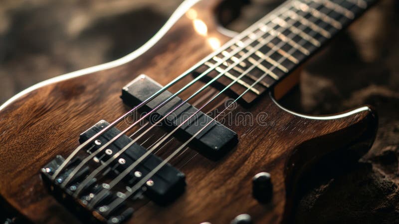 Captivating Bass Guitar Detail Dramatic Lighting and Rich Textures in a ...