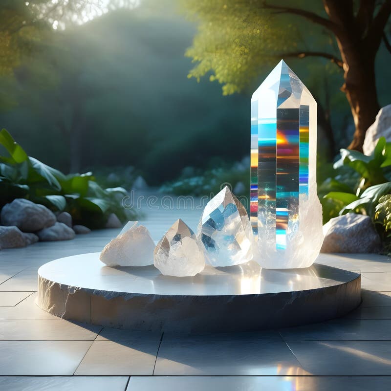 Reflective Stone Circle Prismatic Minimalism in Nature Stock ...