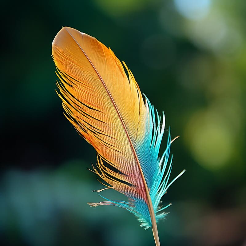 A Delicate Feather Floating in the Wind Stock Illustration ...