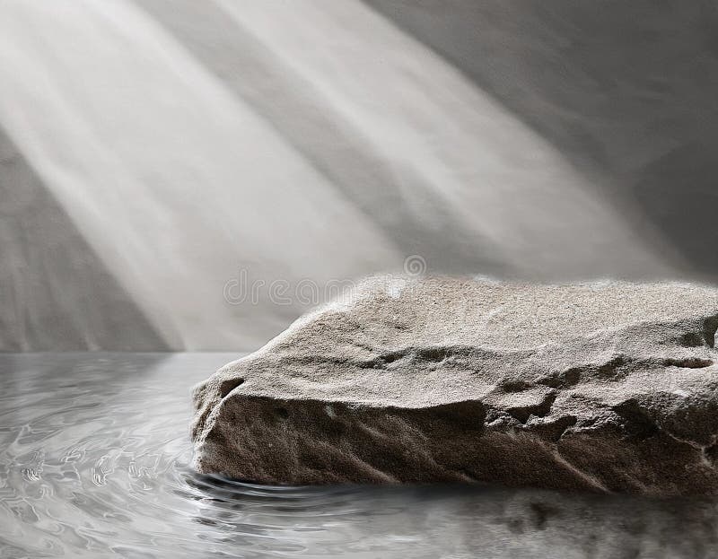 Underwater Product Presentation: Water Caustic on Stone Platform Mockup ...