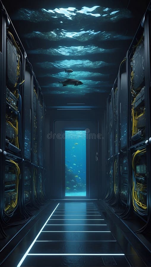 Data Seascape Symphony: the Speed of Oceanic Efficiency. AI Generate ...