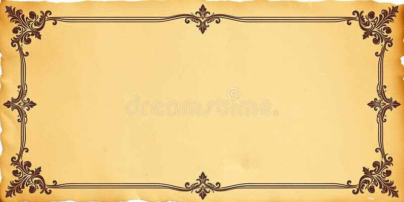 Exquisite Filigree Border Adorning Aged Script Paper a Vintage Design ...