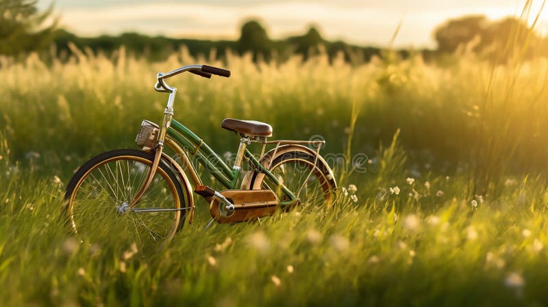 Folding Bicycle in Plain Backdrop Stock Illustration - Illustration of ...