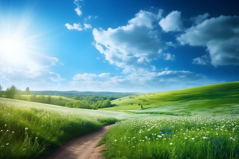 A Blissful Day in the Serene Countryside, Filled with Azure Skies and ...