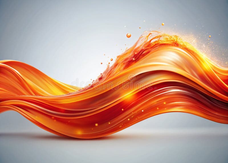Dynamic Orange Flowing Wave Abstract Background Modern Design Element ...