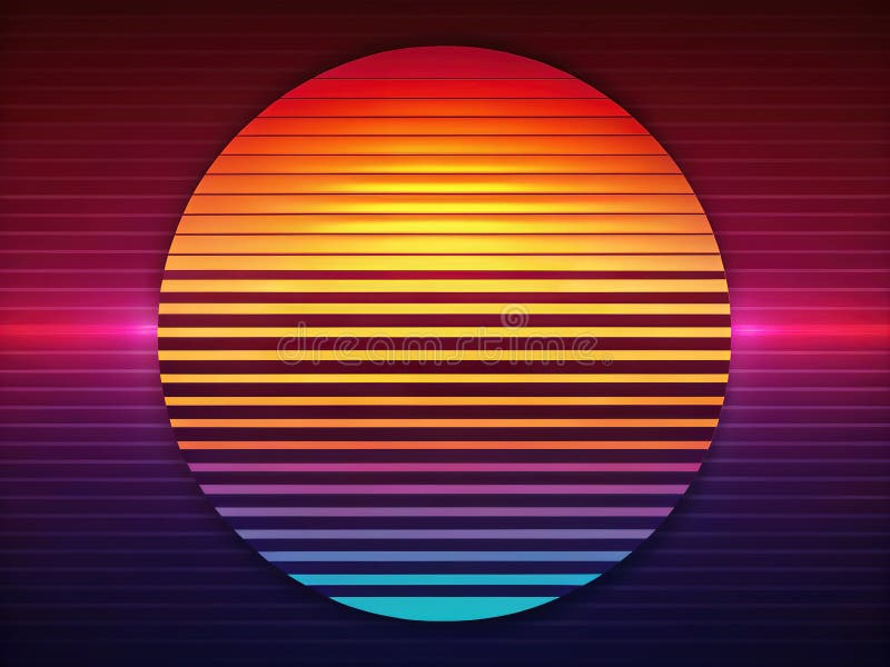 Stunning 70s Retro Sunset Background Striped Circle Pattern Geometric ...