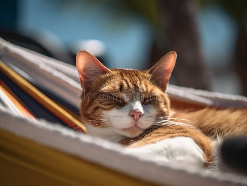 Cool Cat Sunbathing: Lighthearted Beach Getaway with Sunglasses and ...