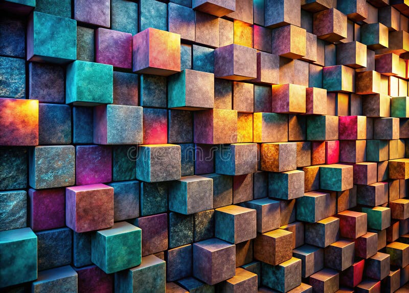 Stunning Abstract Concrete Cube Wall Background Wallpaper Geometric ...