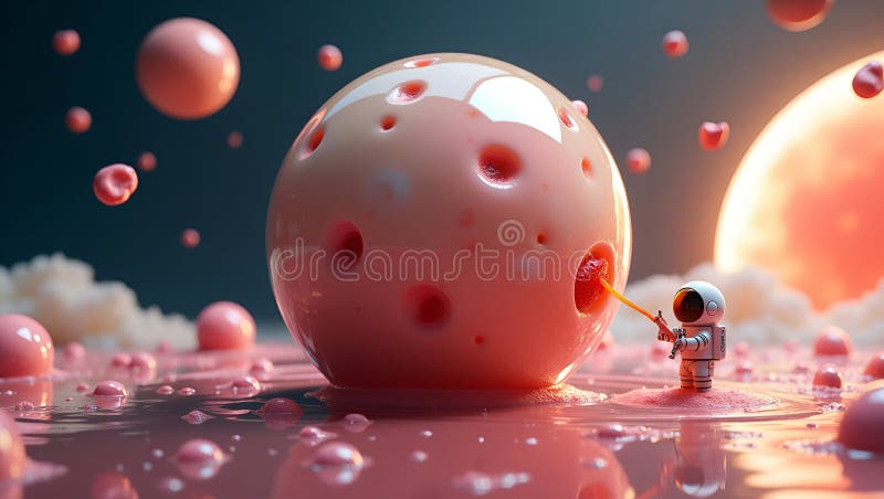 Celestial Bubble Tea Galaxy Stock Illustration - Illustration of moons ...