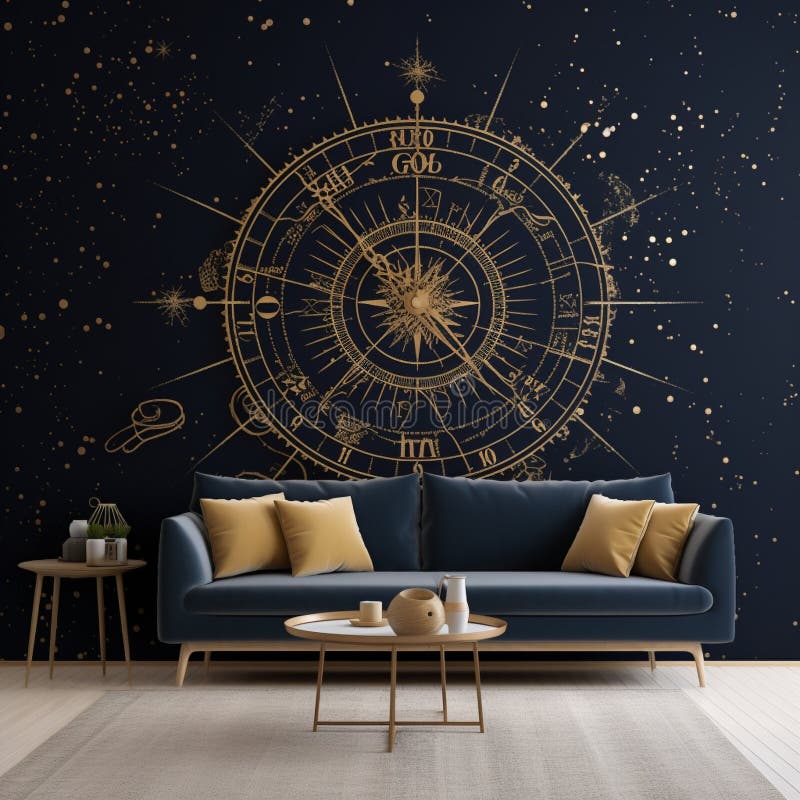 Celestial Compass Wallpaper Stock Illustration - Illustration of ...