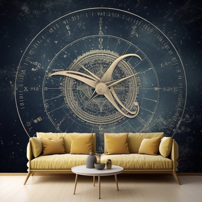 Celestial Compass Wallpaper Stock Illustration - Illustration of cosmic ...
