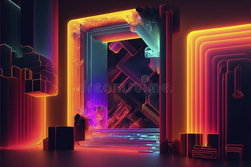 Quantum Wavetracing: Vivid Colorful Object - AI Generated Abstract Art ...