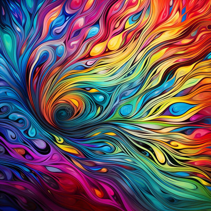 Abstract Pulsating Patterns in a Vibrant Art Style Stock Photo - Image ...