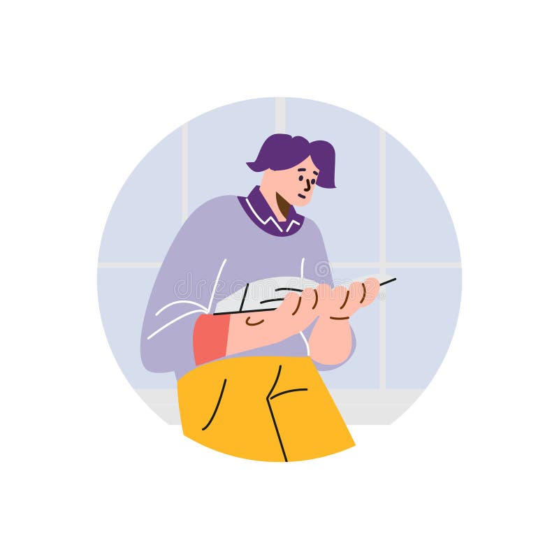 Immersed Reader in Modern Vector Illustration Stock Vector ...