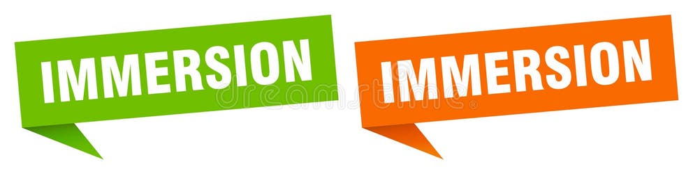 Immersion Banner. Immersion Speech Bubble Label Set Stock Vector ...
