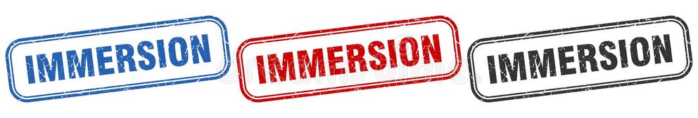 Immersion Square Isolated Sign Set. Immersion Stamp Stock Vector ...