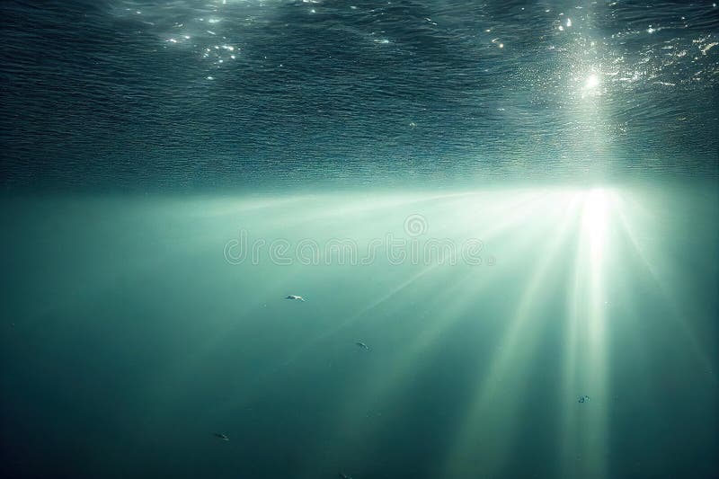 Immersion Under Water in Sunlight of Seascape. Stock Illustration ...