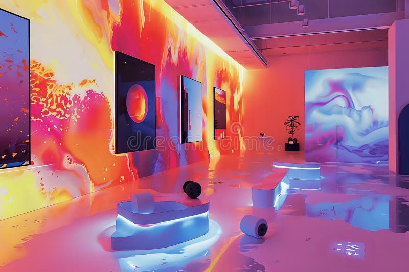 Immersive Abstract Art Installation: Exploring Vibrant Hues and Fluid ...