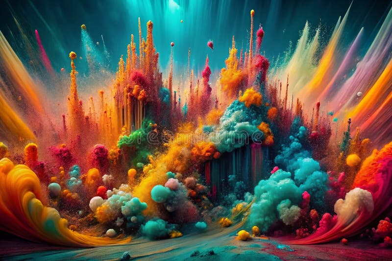Immersive Abstract Art a Panoramic View of Tosca Tones and Dynamic ...
