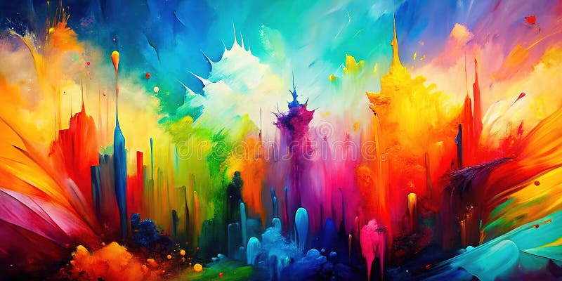 Immersive Abstract Painting a Visually Stunning Dynamic Piece with ...