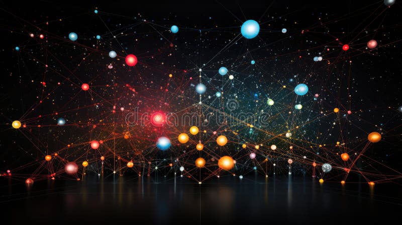 Immersive Abstract of Social Interactions, with Vibrant Threads ...