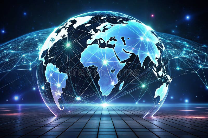 Immersive ARVR Global Navigation Explore a Futuristic Digital World Map ...