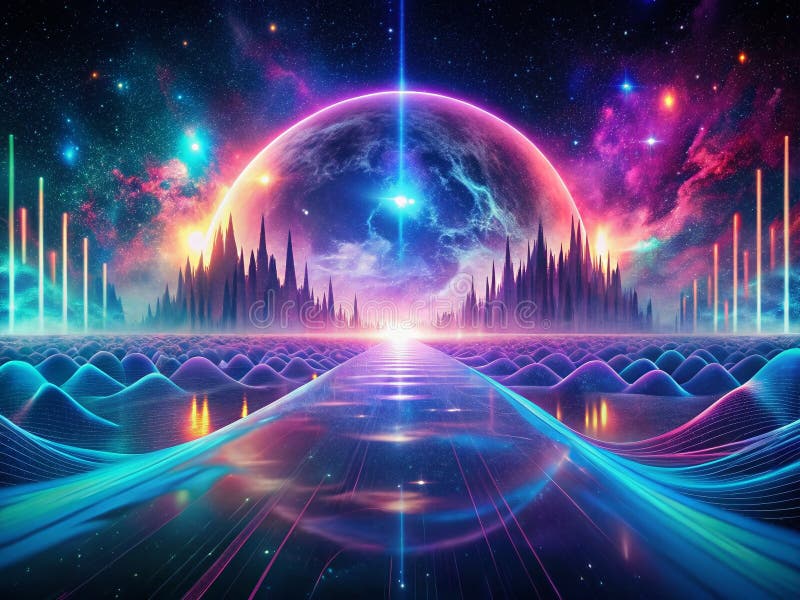 Immersive Audio Visualization Abstract Sound Waves Dance in a Surreal ...