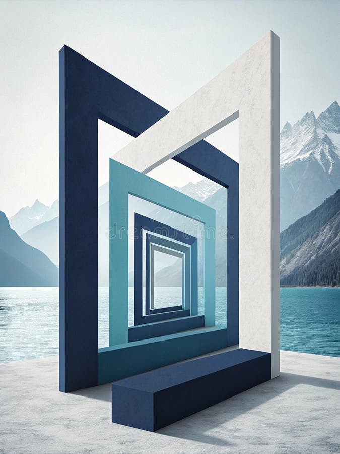 Immersive Balance: a 3D Minimalist Vision Stock Image - Image of modern ...