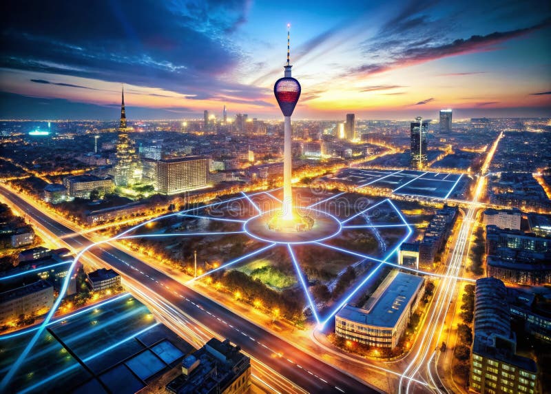 Immersive Berlin Navigation a Futuristic DoubleExposure GPS Dashboard ...